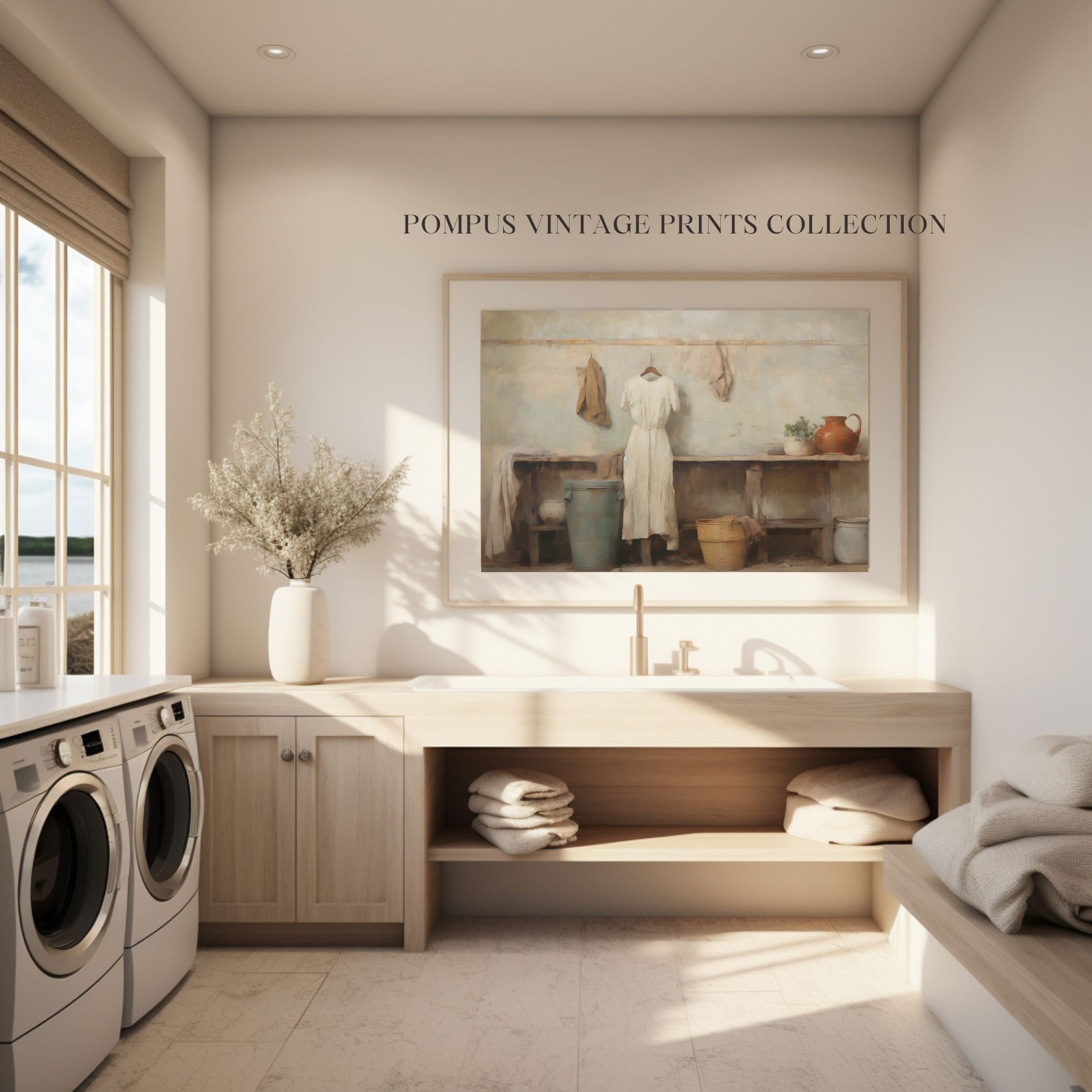 Vintage Laundry Art Print Laundry Oil Painting Print Laundry Art ...