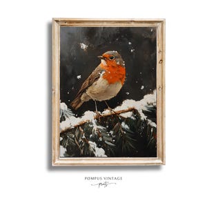 Rustic Winterland Robin's Nest Print - Etsy