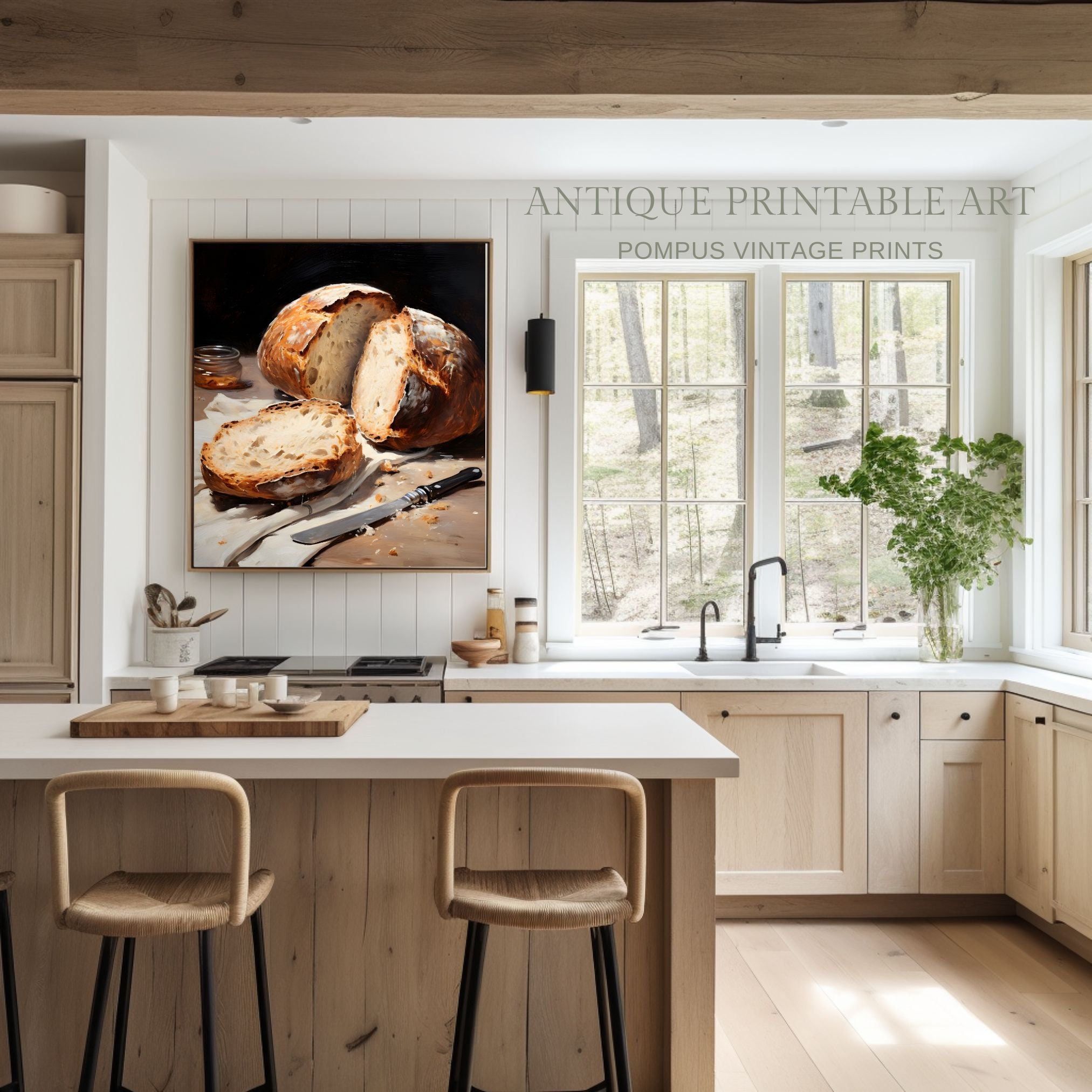 Vintage Kitchen Still Life Art Print Bread Artwork Kitchen Still Life ...