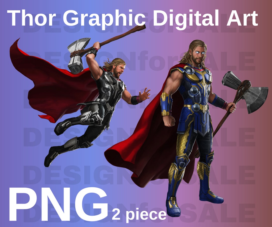 Thor Graphic Digital Drawing PNG 2piece Png Pack - Etsy