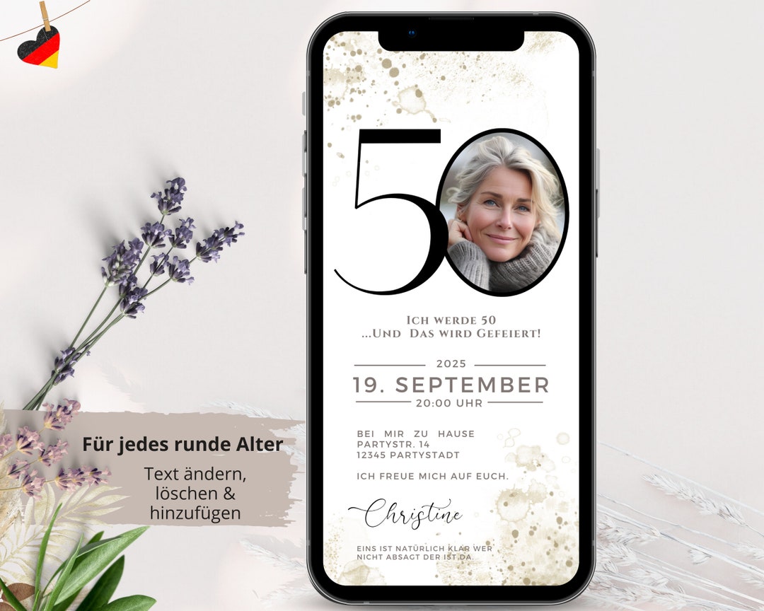 Einladung 50 Geburtstag Frau
