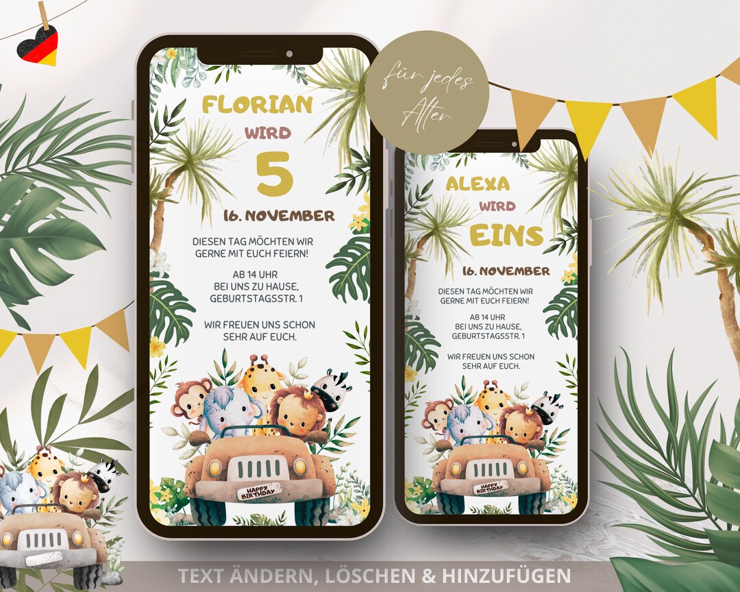 Digitale Einladung Kindergeburtstag Digital, Ecard Einladungskarte ...