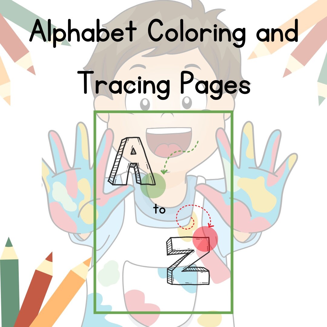 Alphabet Coloring and Tracing Pages - Etsy