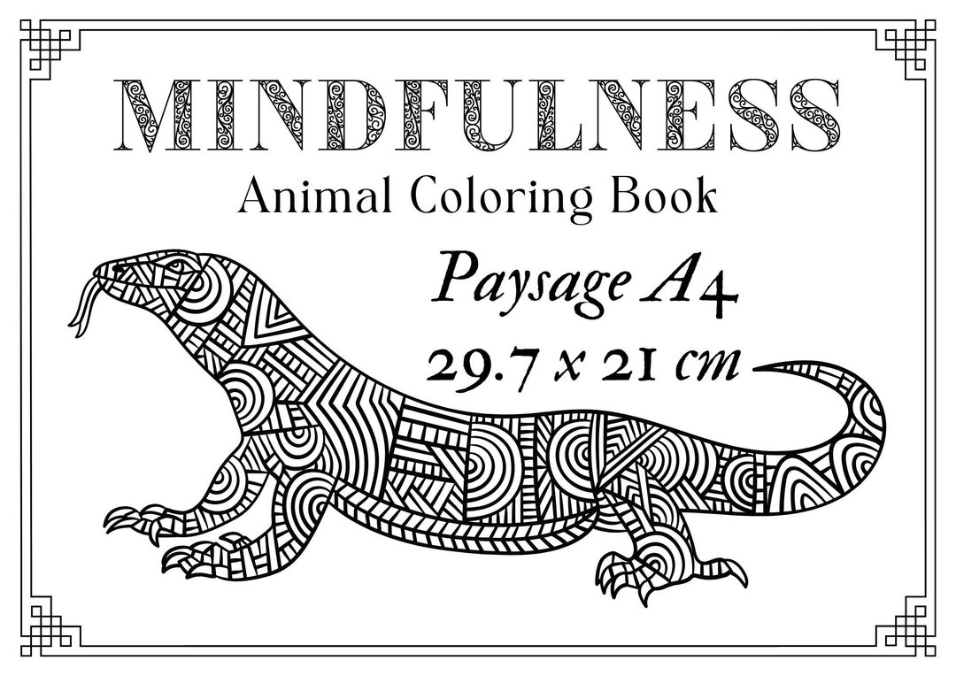 Mindfulness Animal Coloring Book - Etsy