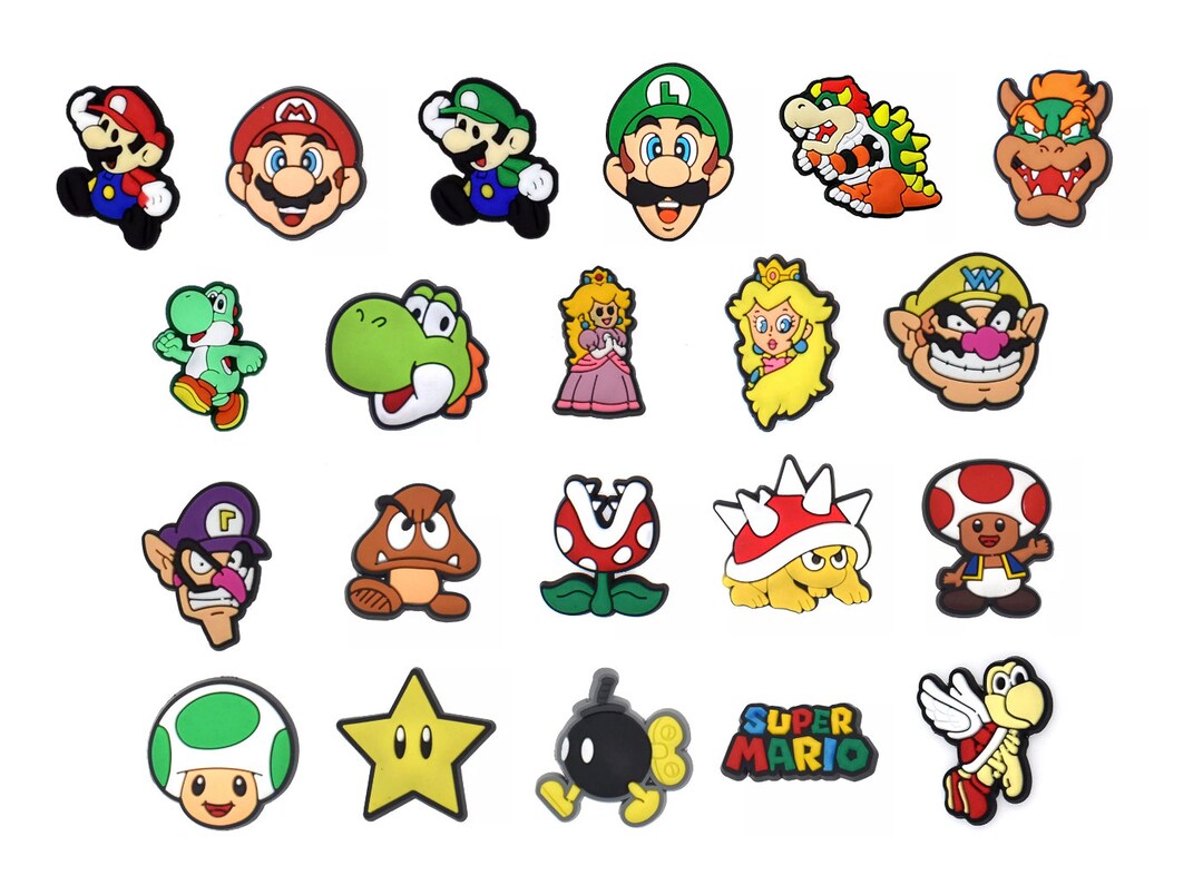 Super Mario Bros. Retro Gamer Charms Accessories Jibbitz for Crocs Shoe ...
