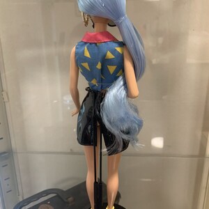 Mattel Barbie Extra Fashion Wheel Doll Skipper Face/ Blue Hair restyled ...