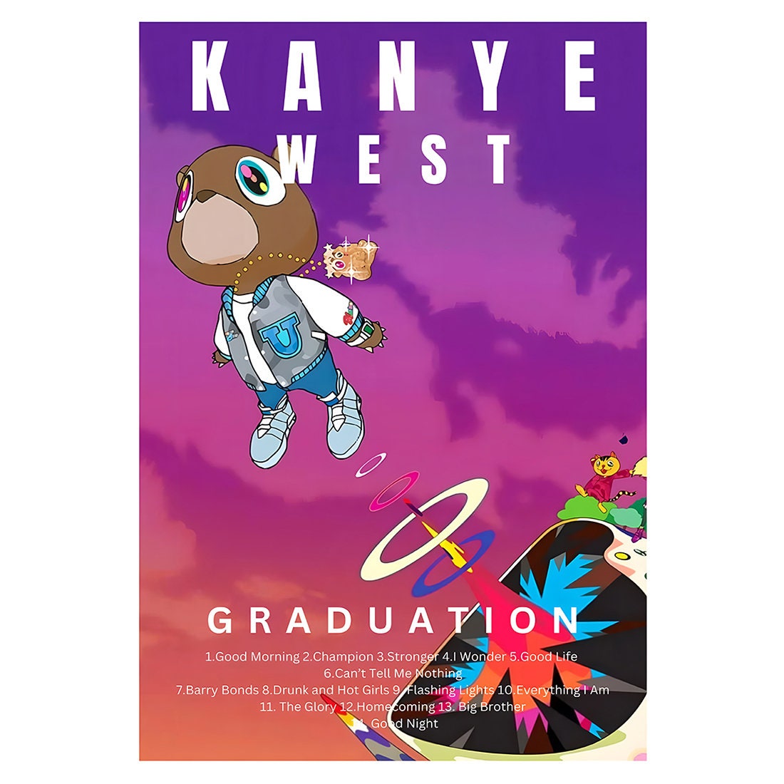 Kanye West Graduation Album Cover Poster, Autumn Home Decor, A4 A3 A2 ...
