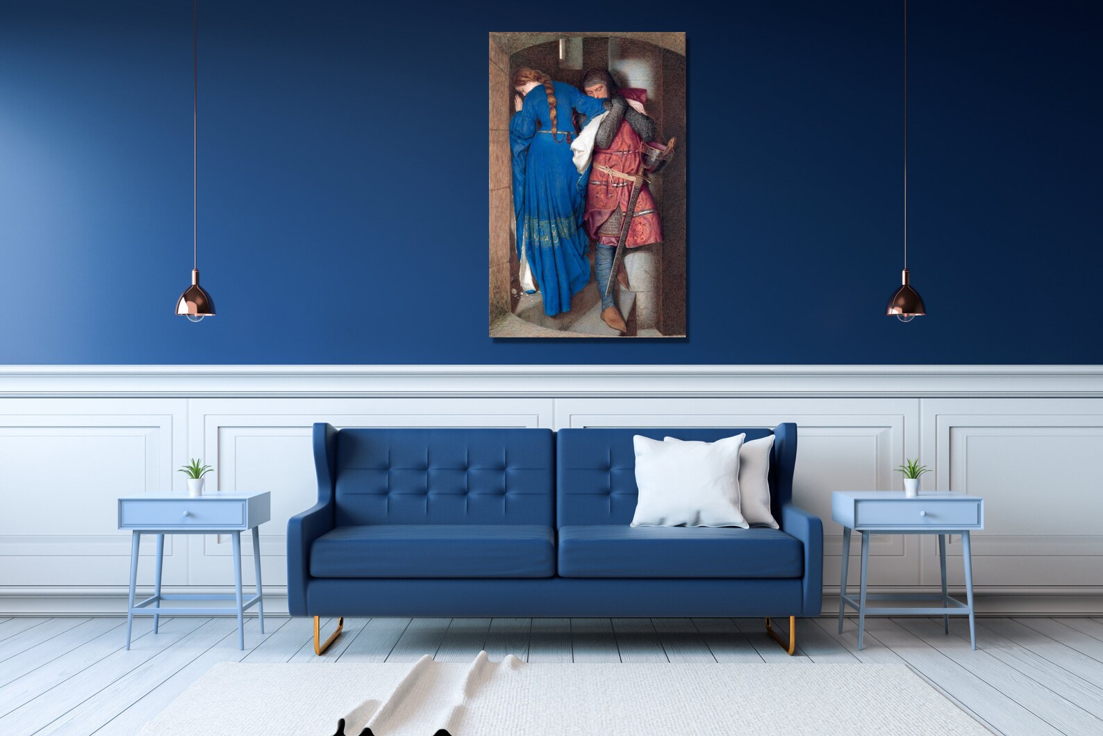 Frederic Burton Canvas Print: the Meeting on the Turret Stairs ...