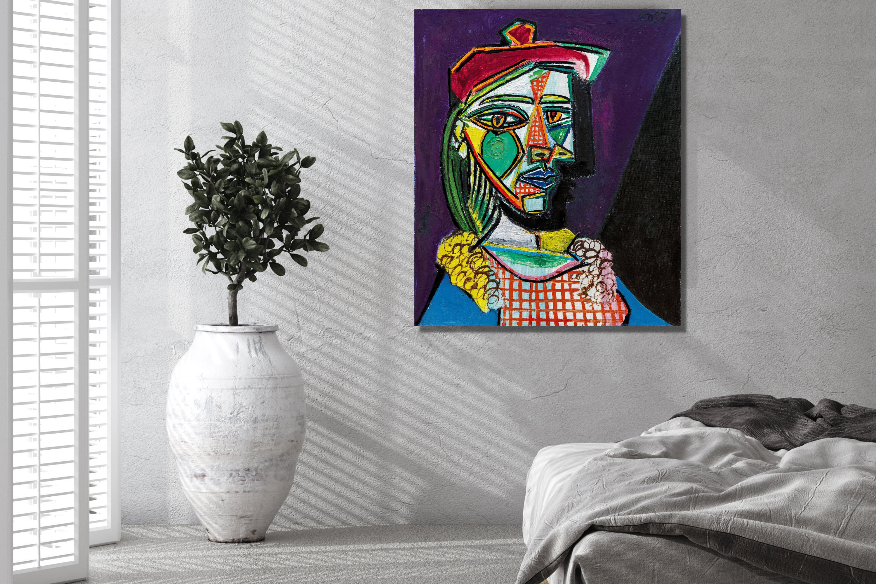 Portrait De Femme Au Beret, Pablo Picasso Poster, Portrait of Woman ...