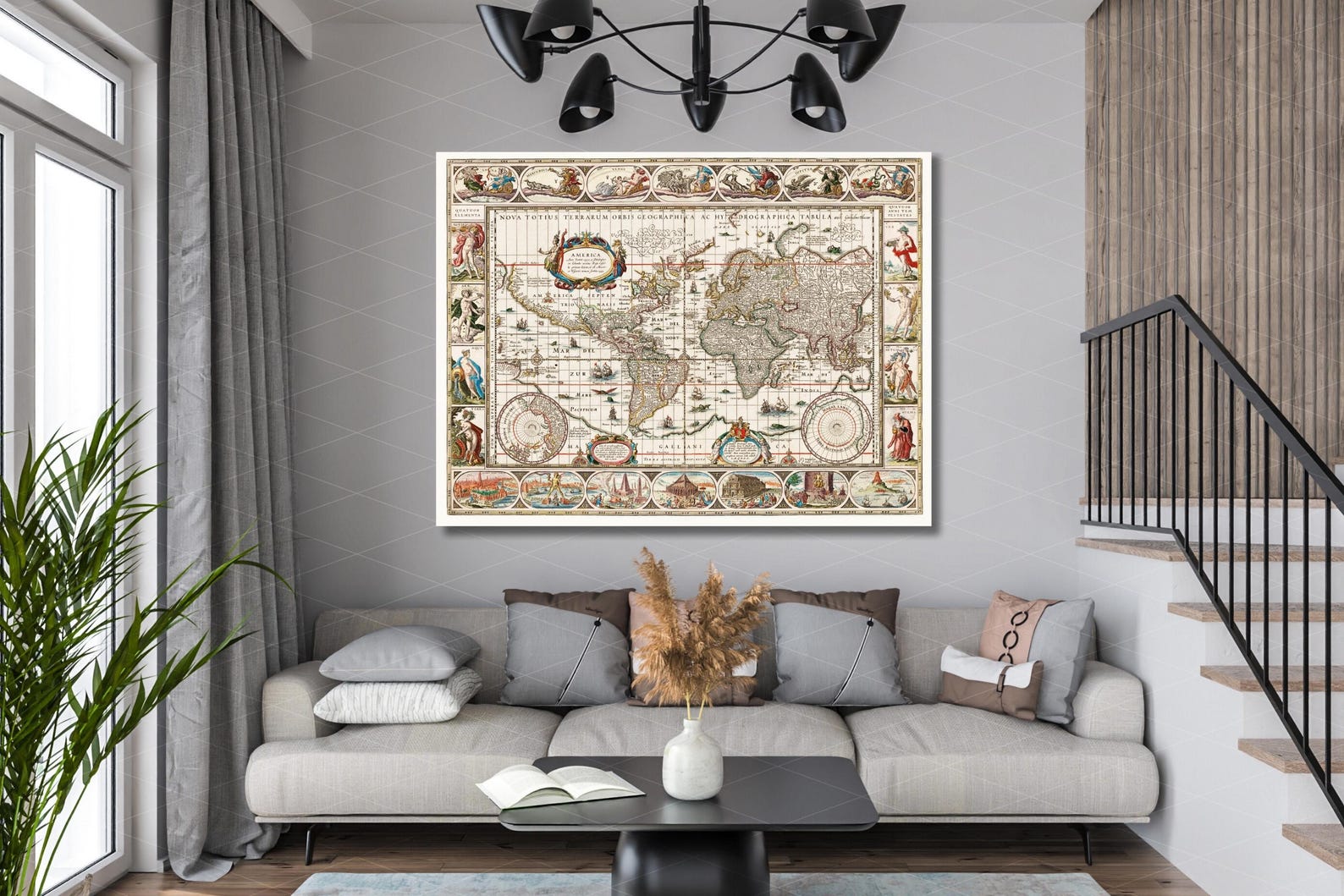 Vintage World Map Print: Jan Aertse Van Den Ende, Geographic Chart - Etsy