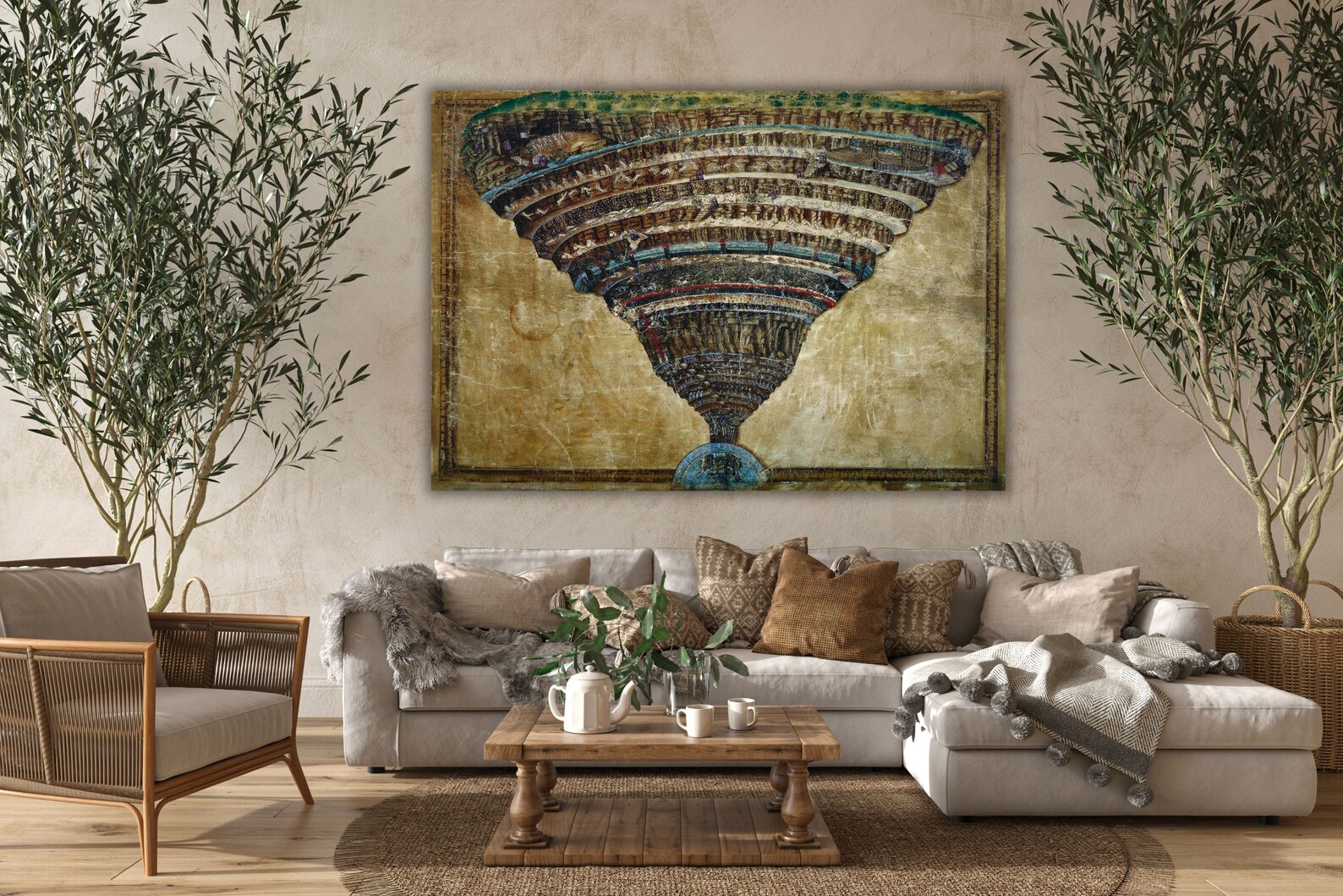 The Map of Hell Sandro Botticelli Dante the Divine Comedy Illustration ...
