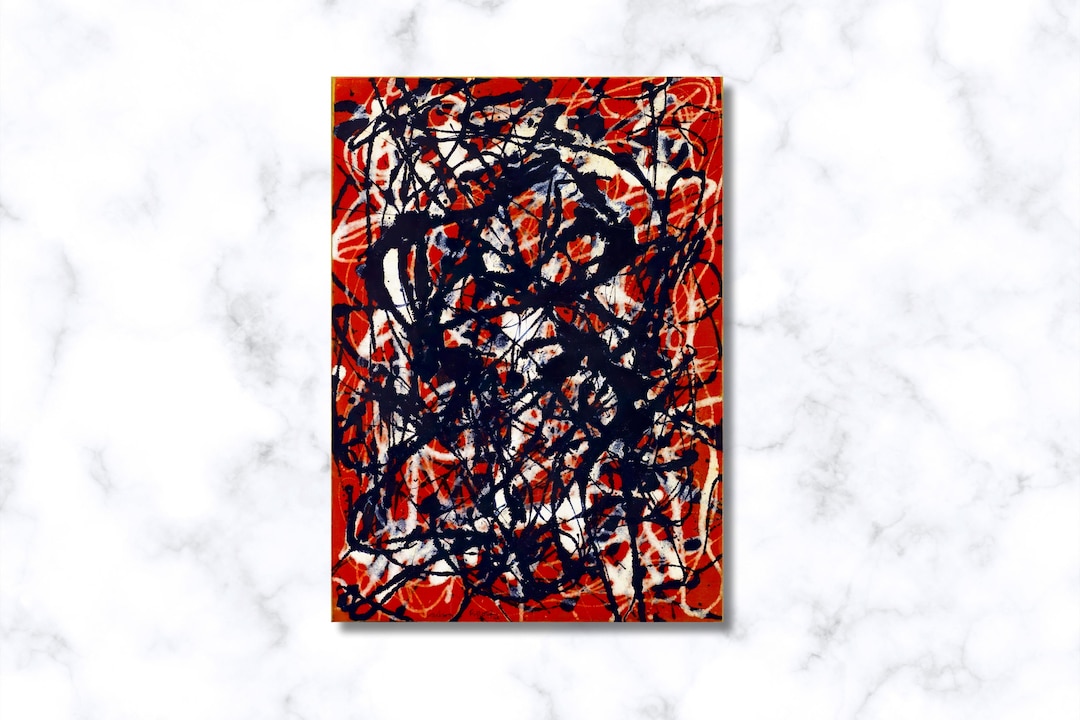 Pollock Red Drip, Jackson Pollock, Modern Wall, Wall Art, Abstract ...