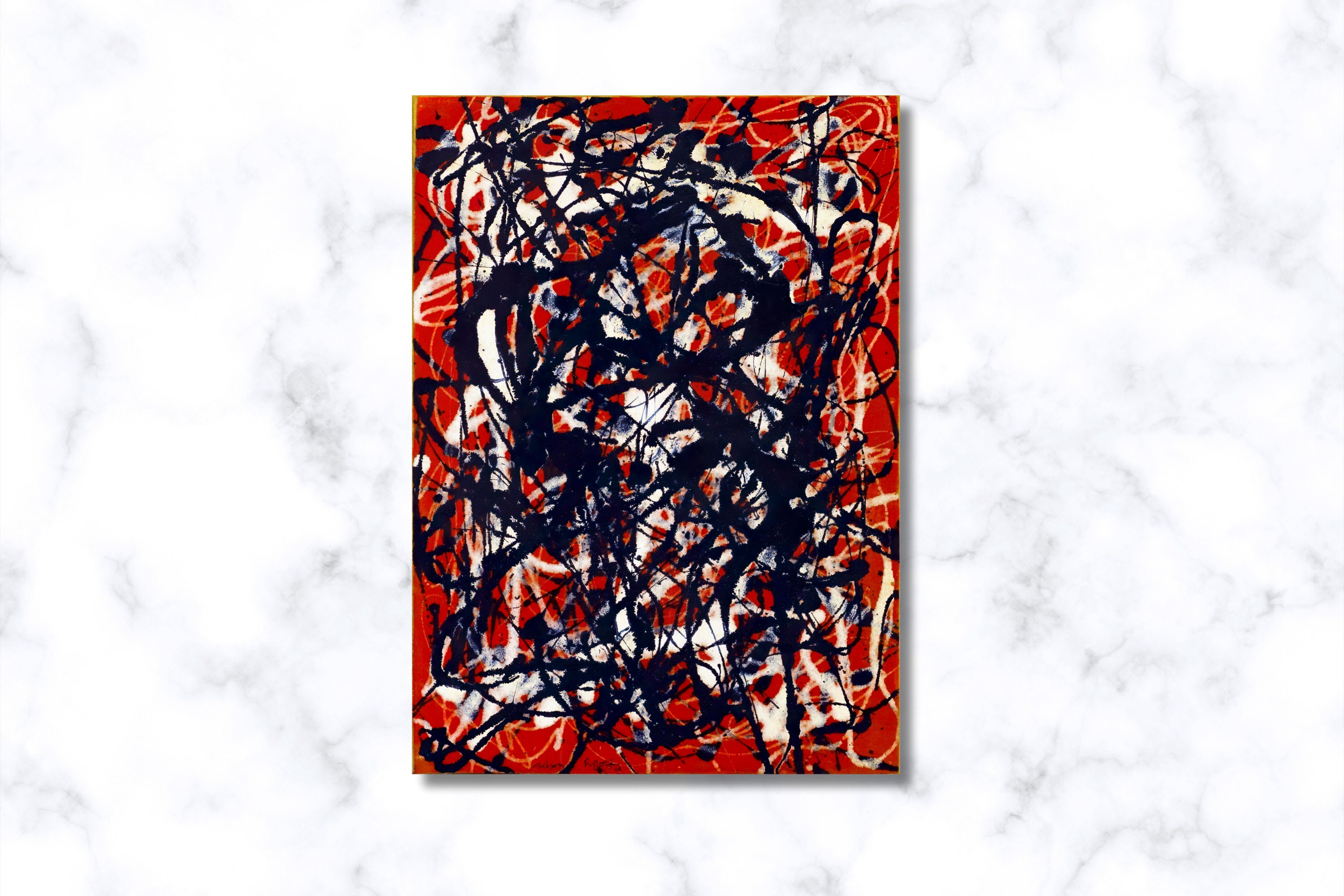 Pollock Red Drip Jackson Pollock Modern Wall Wall Art - Etsy