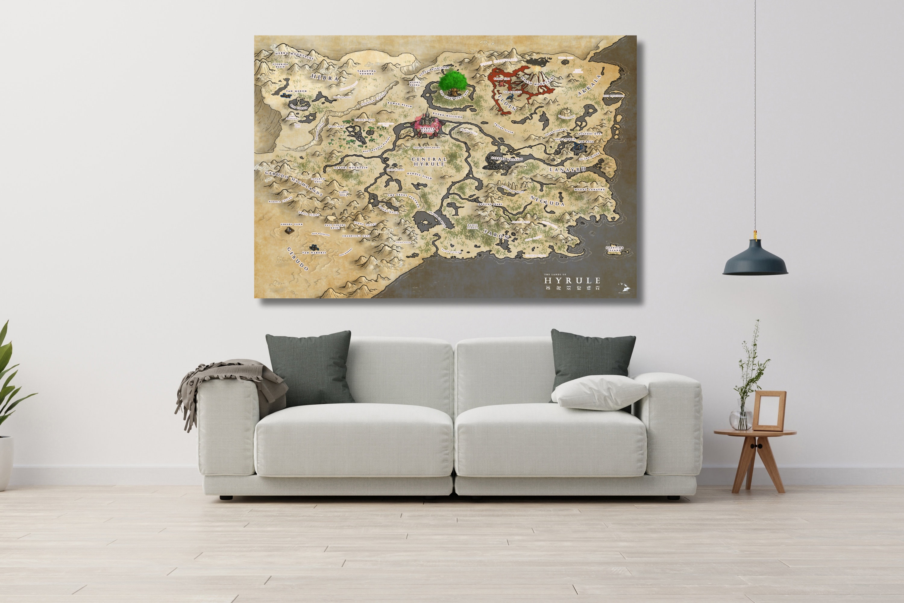 Map of Hyrule From Legend of Zelda Poster Art Print, Game Room Decor ...