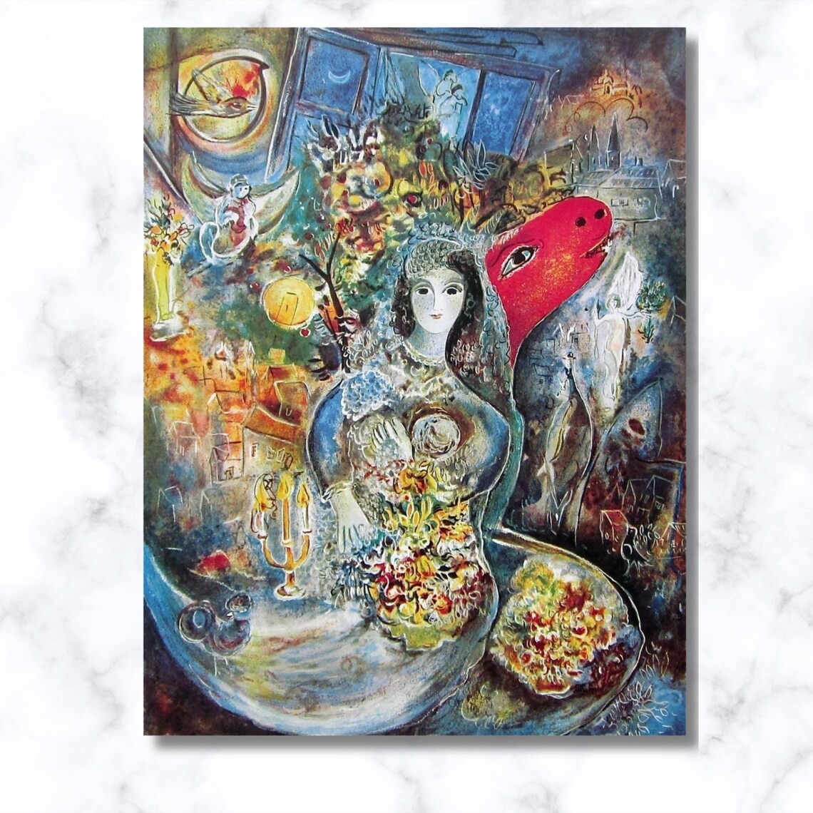 Marc Chagall Canvas Wall Art,marc Chagall Bella Drinks Art Print ...