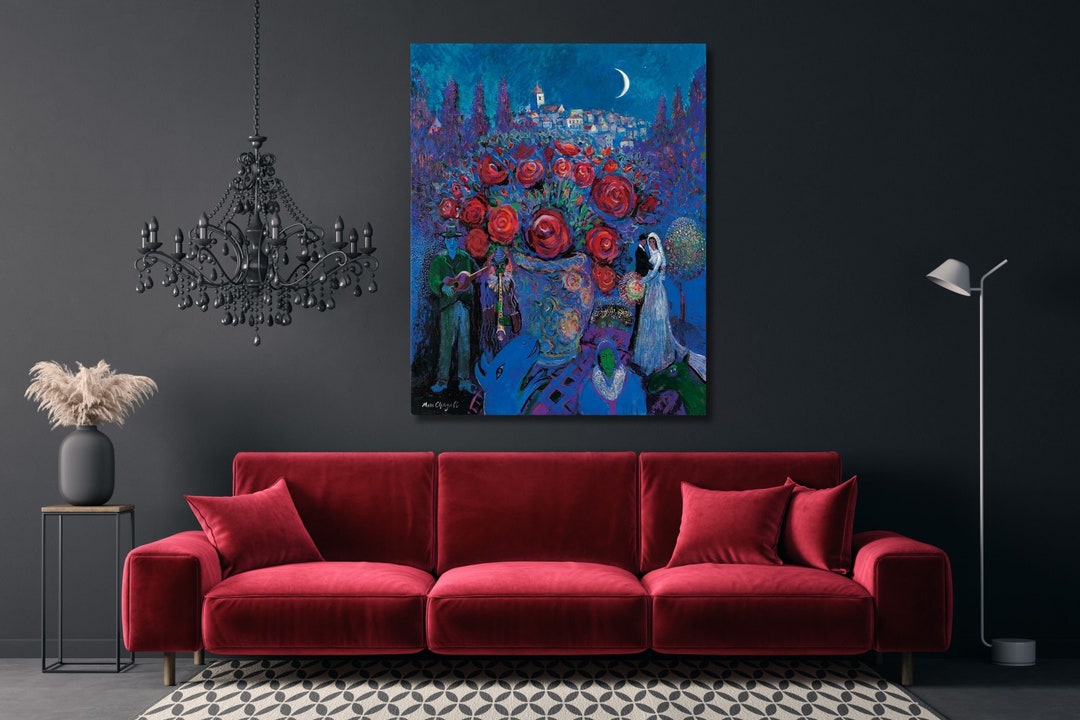 Roses by Marc Chagall, Marc Chagall Art Print, Chagall Flowers Canvas ...