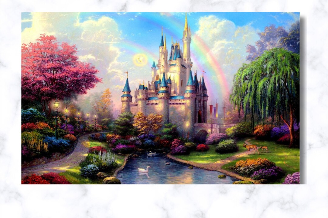 Disney Princess Castle Canvas Poster, Disneyland Wall Art , Cinderella ...