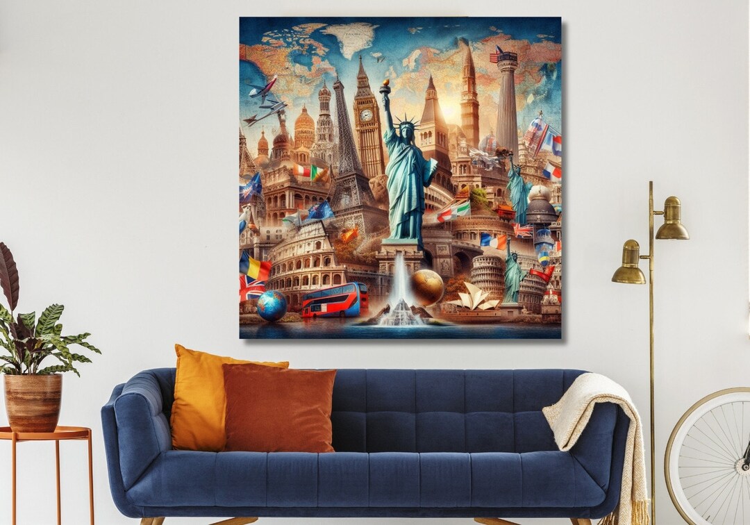 Beautiful World Landmarks Poster, Wonders of the World, Tourist ...