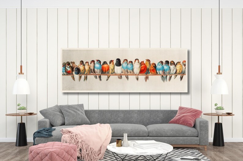 A Perch of Birds Poster by Hector Giacomelli, Vintage Illustration ...