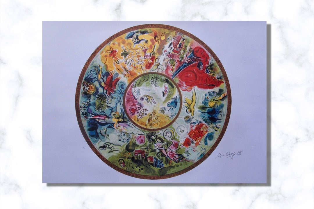Marc Chagall Ceiling of Garnier Opéra Art Print, Cubism, Expressionism ...