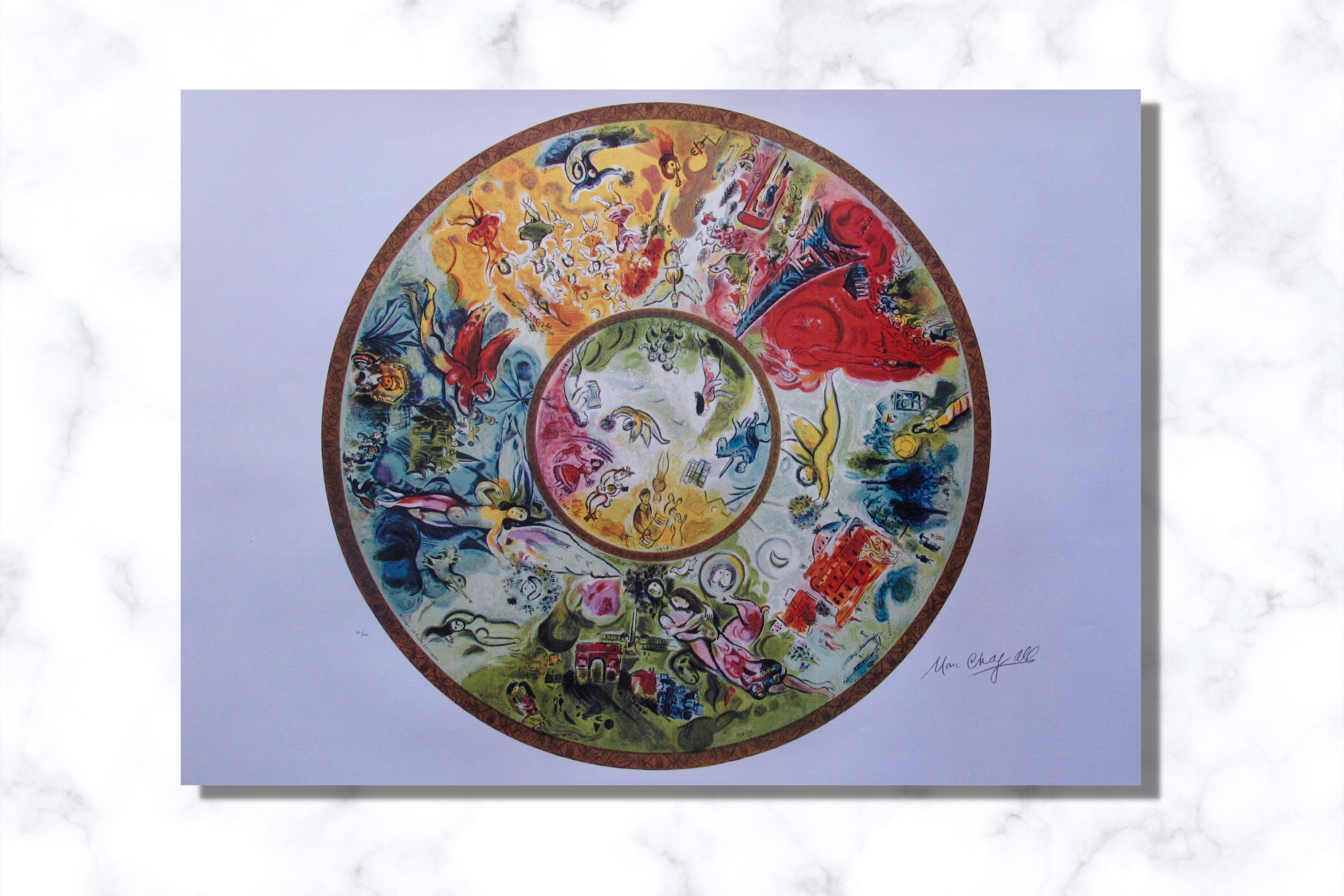Marc Chagall Ceiling of Garnier Opéra Art Print, Cubism, Expressionism ...