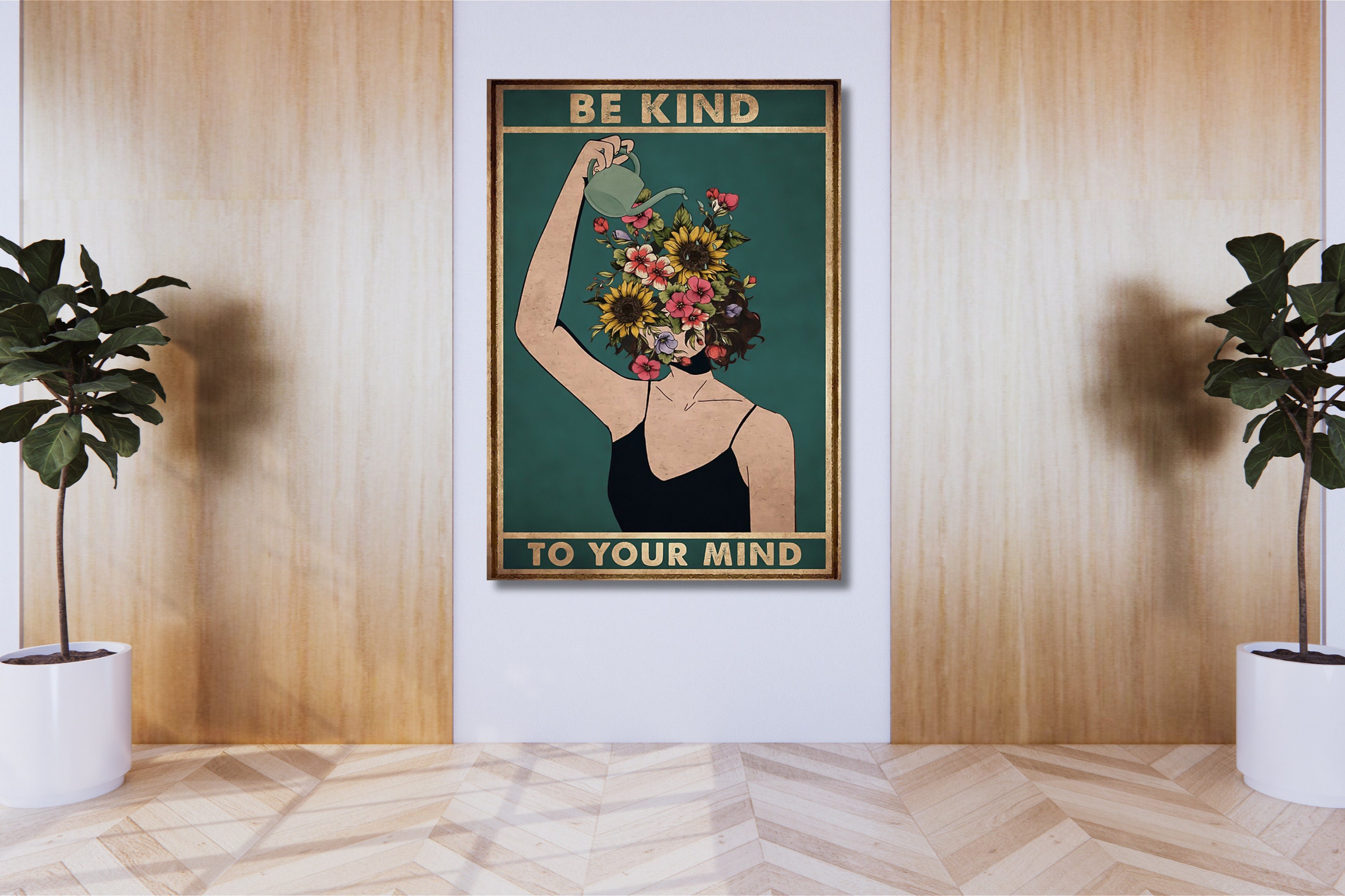 Be Kind to Your Mind Flower Girl Poster,kind to Your Mind Canvas ...