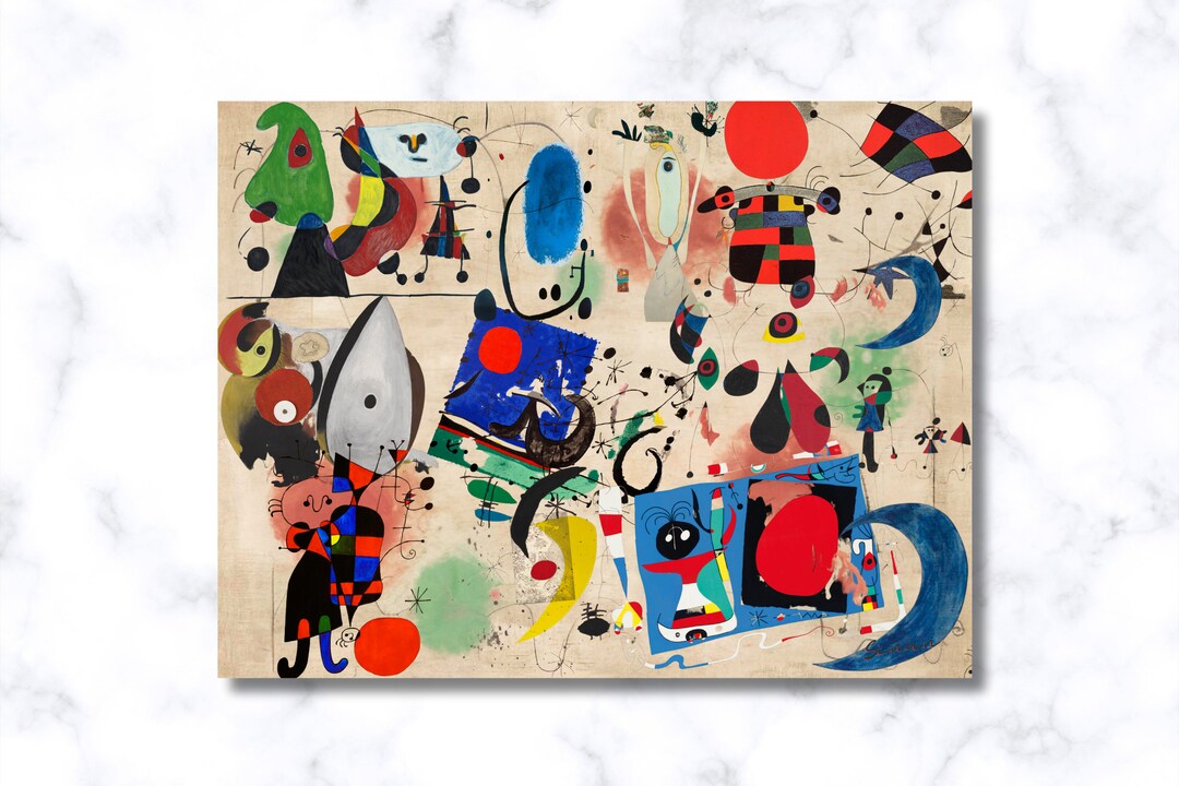 Joan Miró Exhibition Canvas Poster, Surrealism Art, Home Wall Decor ...