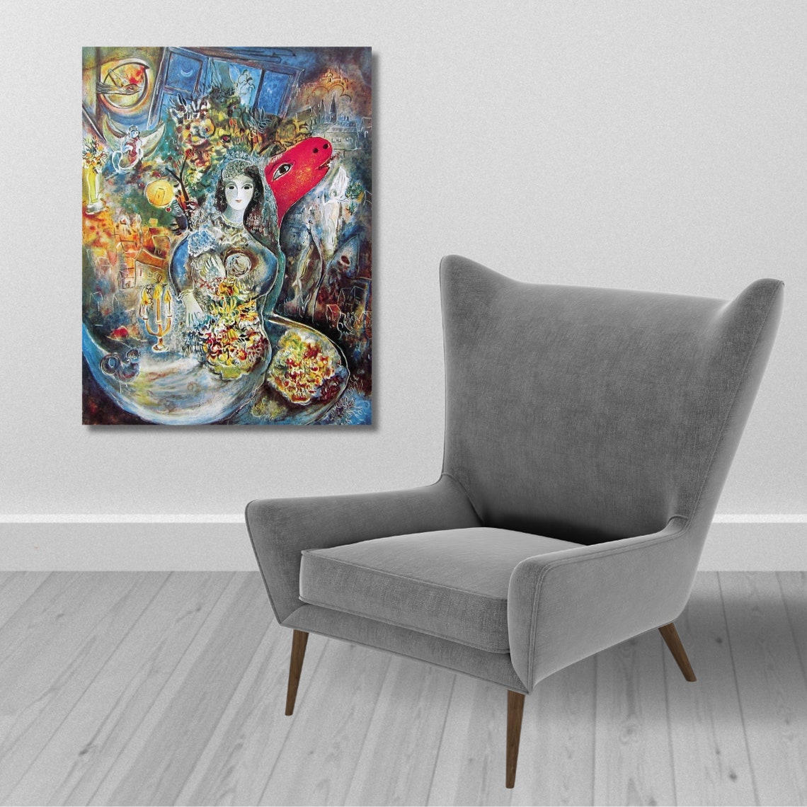Marc Chagall Canvas Wall Art,marc Chagall Bella Drinks Art Print ...