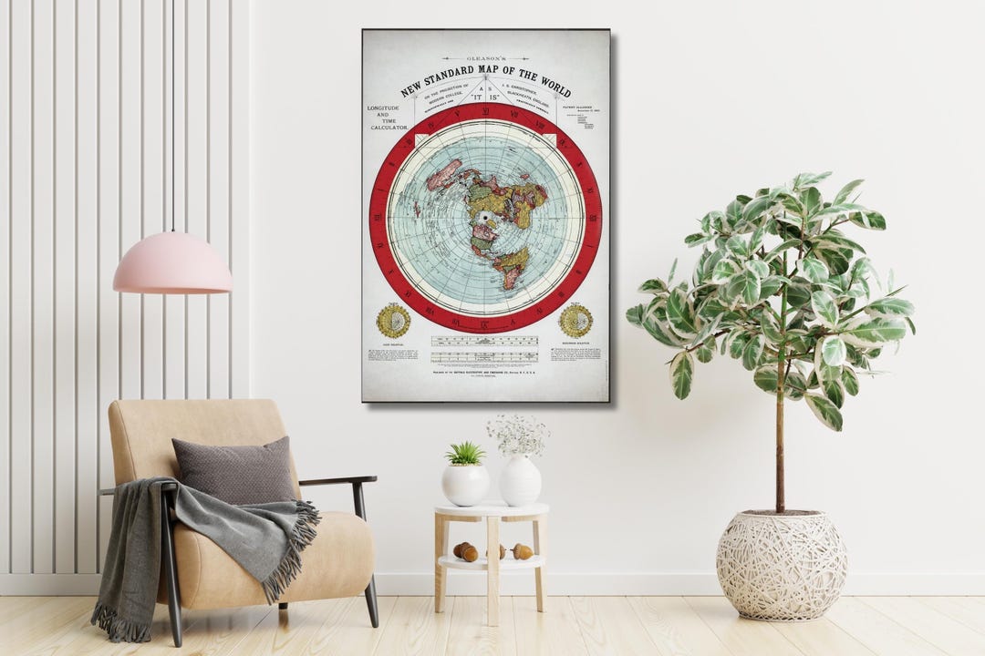 Flat Earth Gleason Map, Canvas Wall Art, Office and Home Decor, Map Poster - Etsy