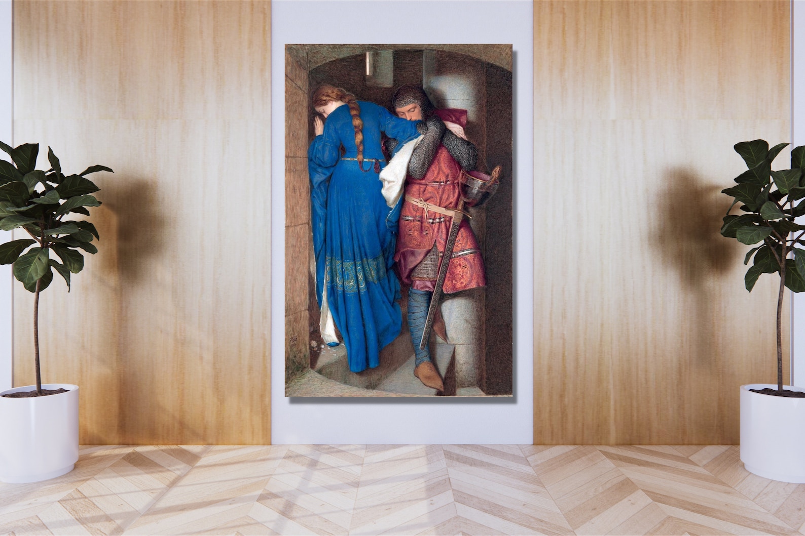 Frederic Burton Canvas Print: the Meeting on the Turret Stairs ...