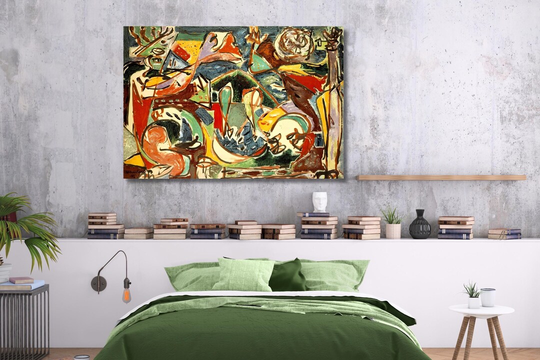 Jackson Pollock 'the Key' Colorful Canvas Wall Art - Etsy