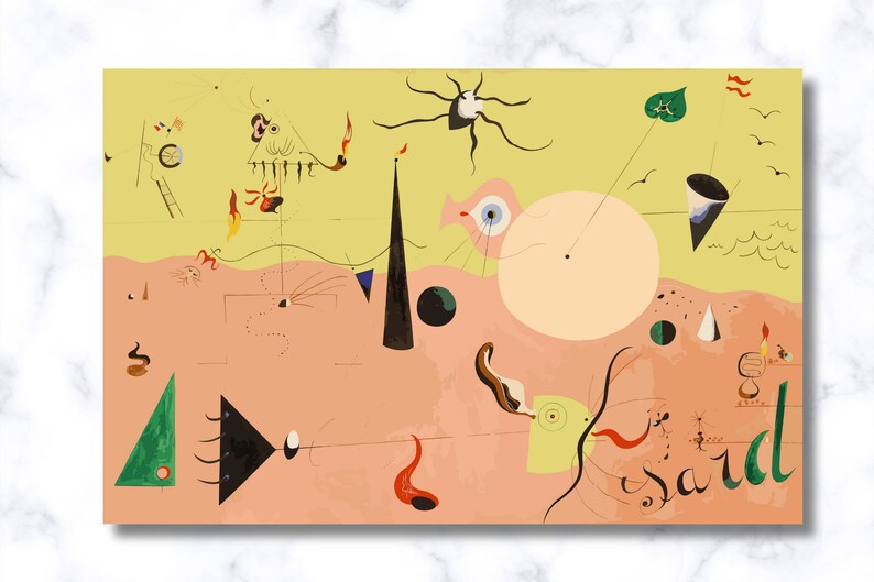 Joan Miro Catalan Landscape Canvas Print: Surrealist Modern Art - Etsy