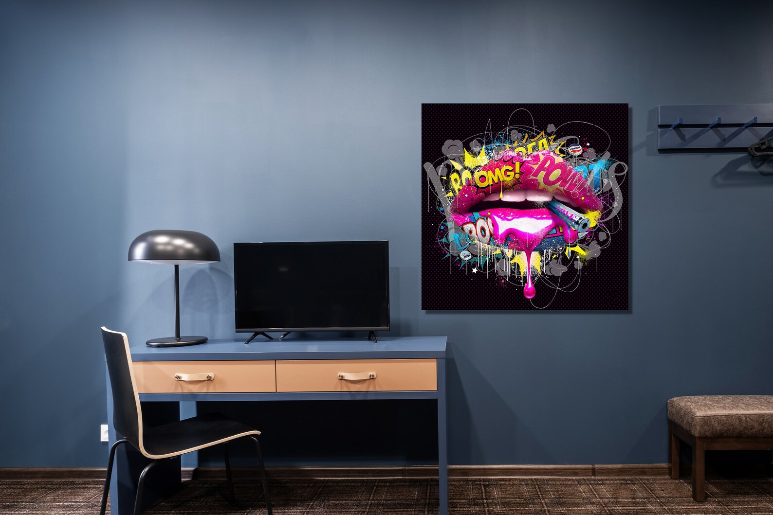 Lips Graffiti, Street Art Canvas, Banksy Wall Art, Lips Wall Decor ...