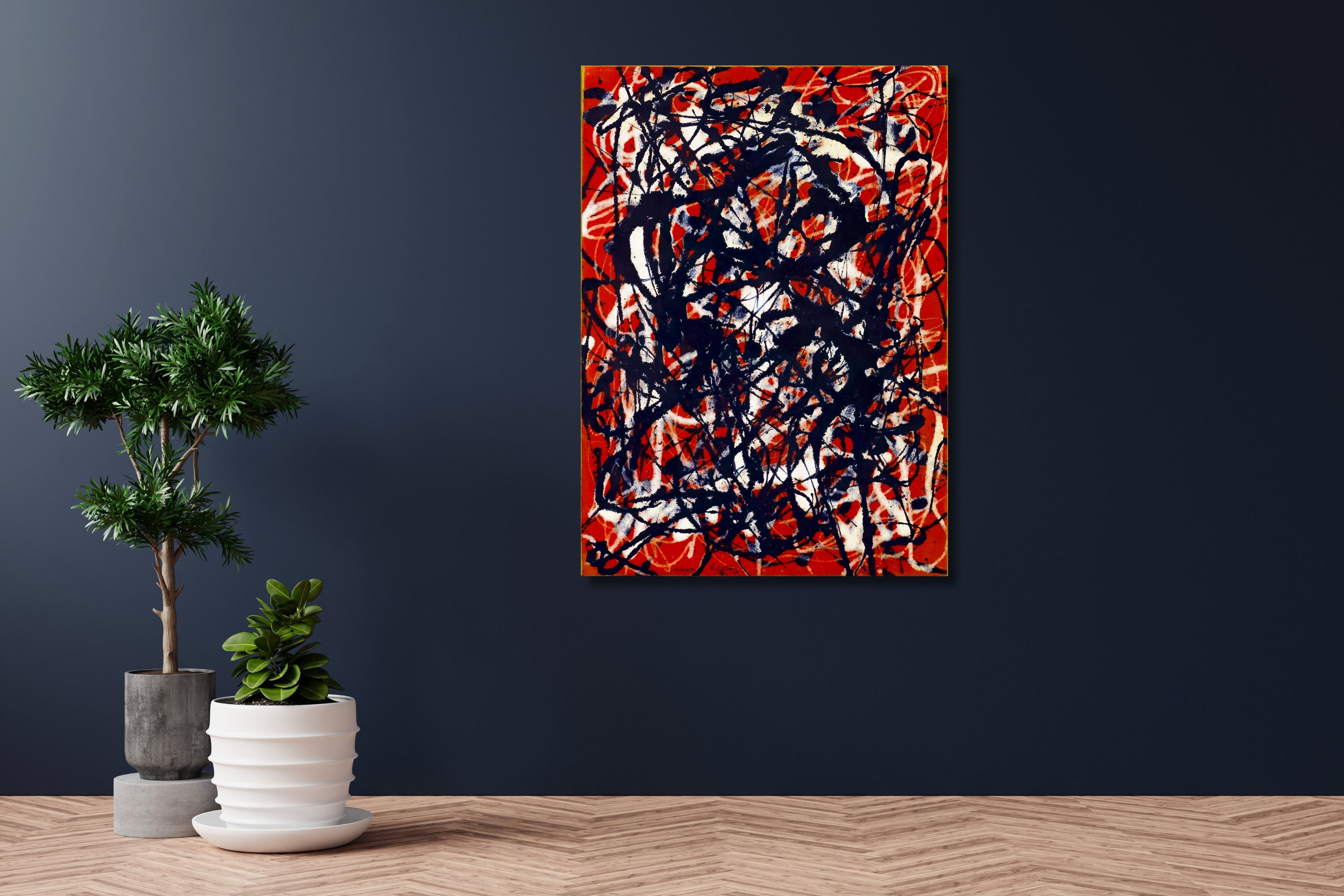 Pollock Red Drip Jackson Pollock Modern Wall Wall Art - Etsy