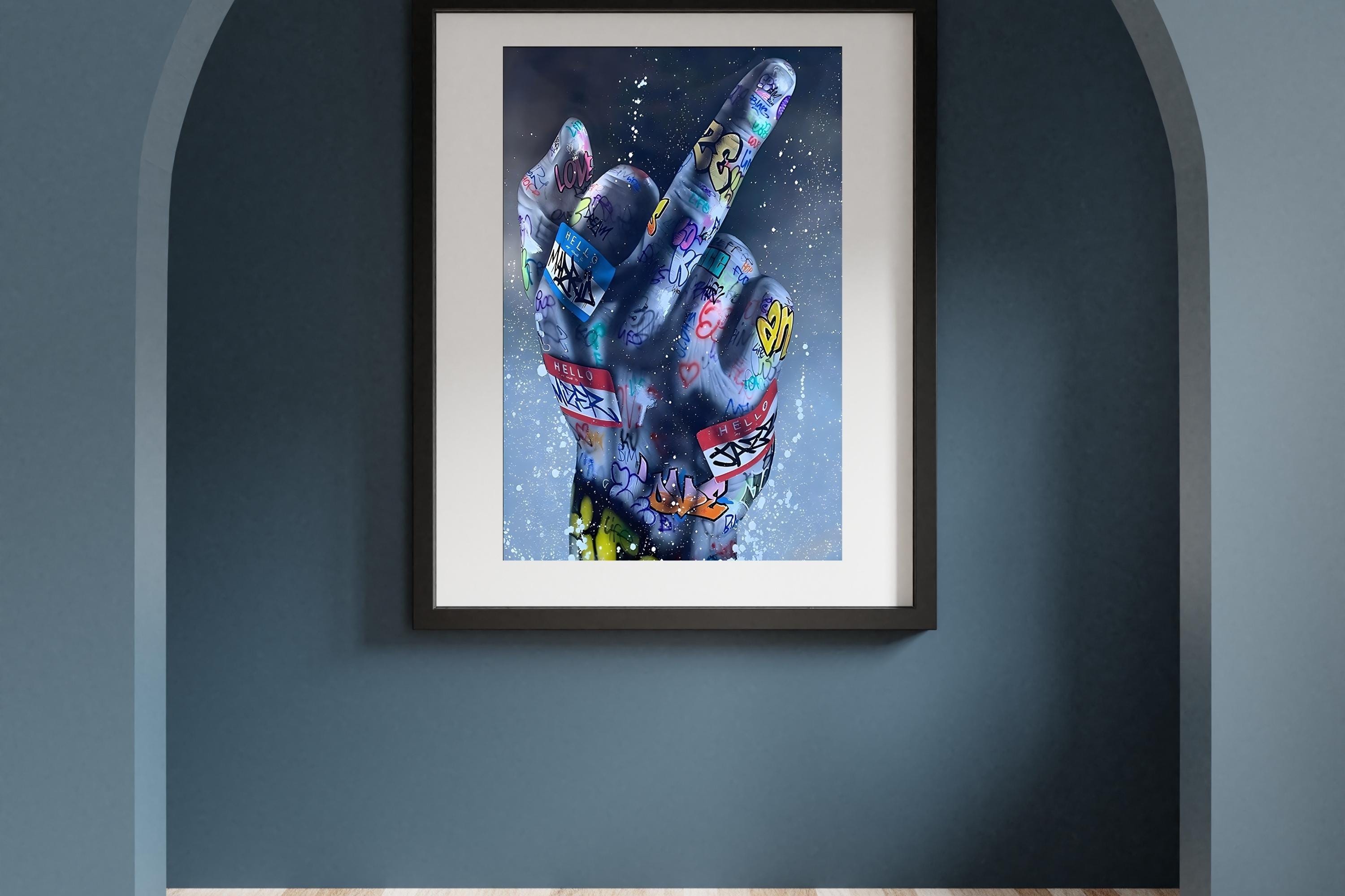 Middle Finger Graffiti, Middle Finger Wall Art, Home Decor, Gift for ...