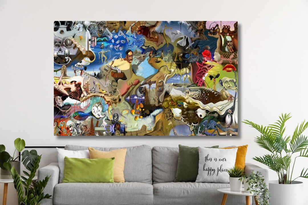 Salvador Dali Colladge Canvas Poster, Dali Canvas Print, Surreal ...