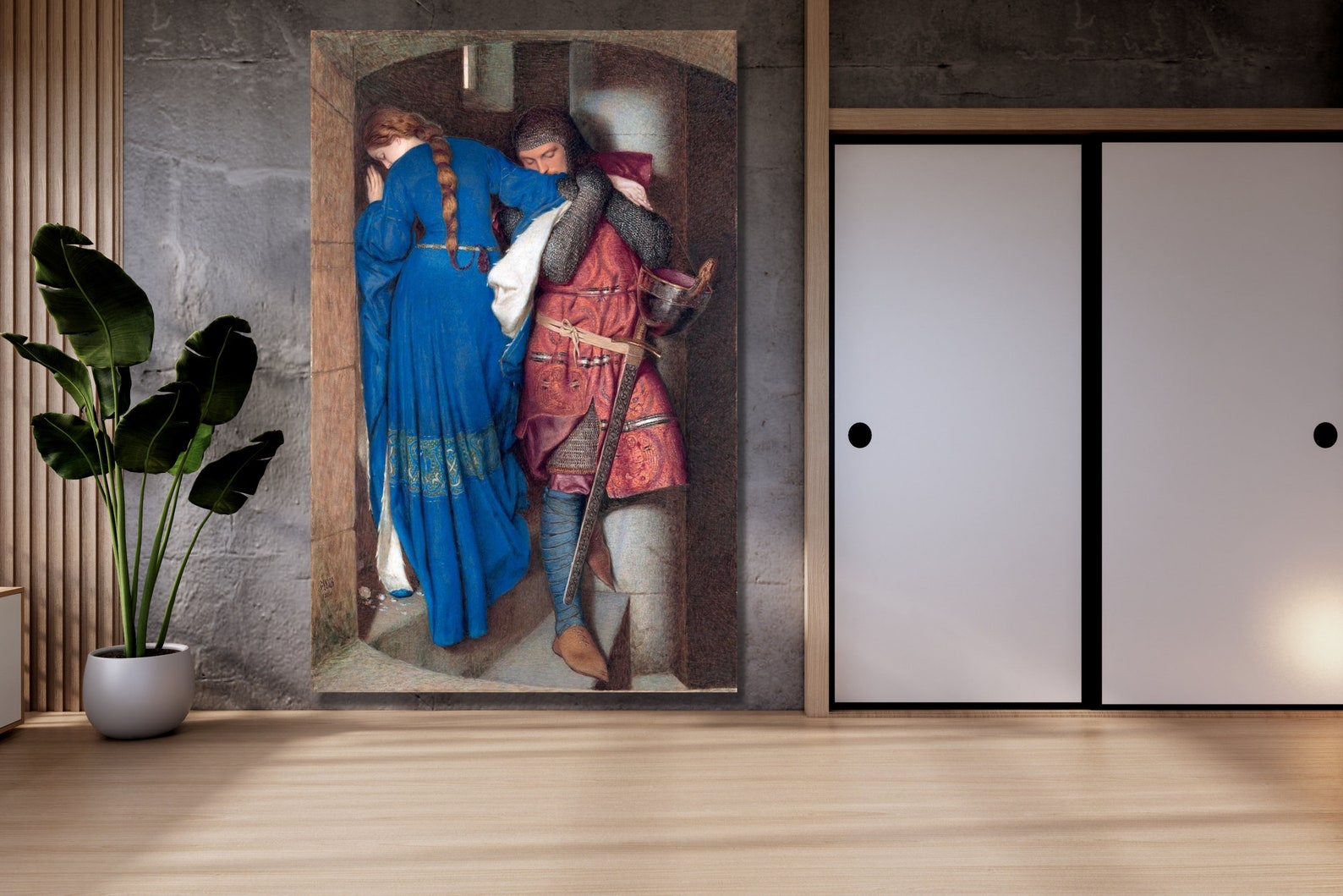 Frederic Burton Canvas Print: the Meeting on the Turret Stairs ...