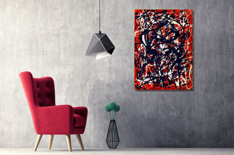 Jackson Pollock Red Drip Abstract Art Print: Modern Home Decor - Etsy