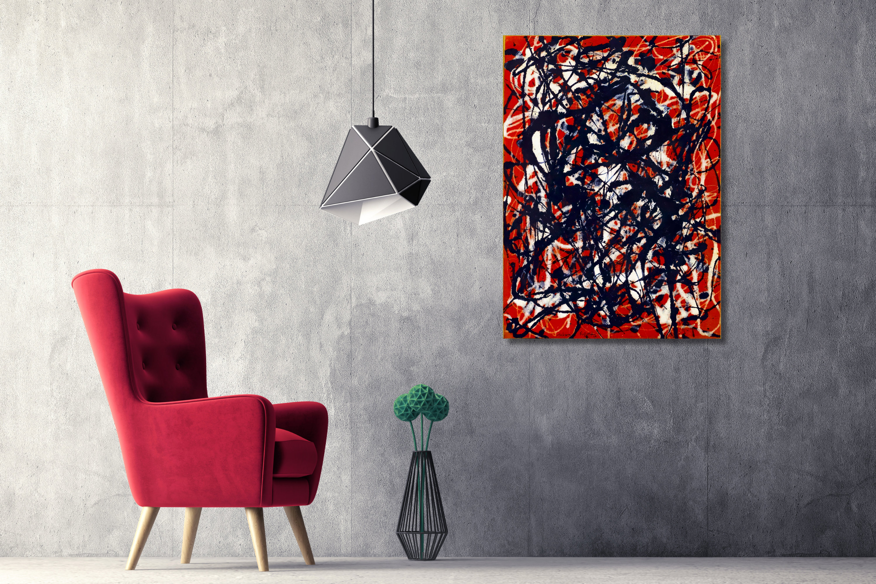 Pollock Red Drip Jackson Pollock Modern Wall Wall Art - Etsy
