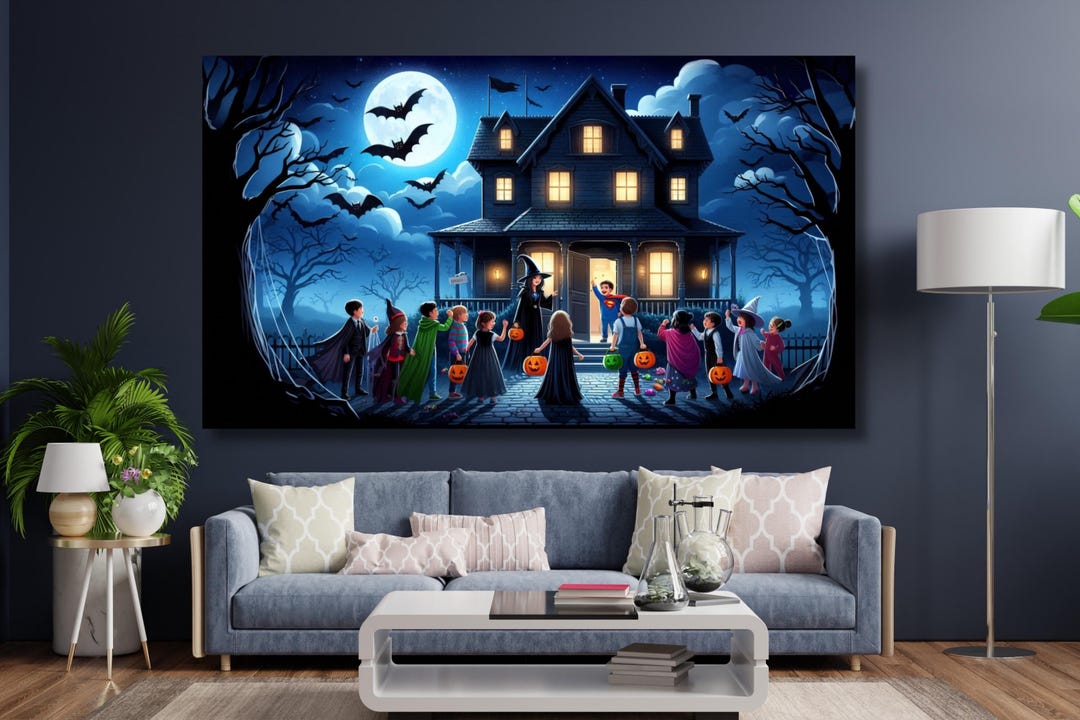 Halloween Canvas Poster, Halloween Poster for Kids, Canvas Wall Art ...