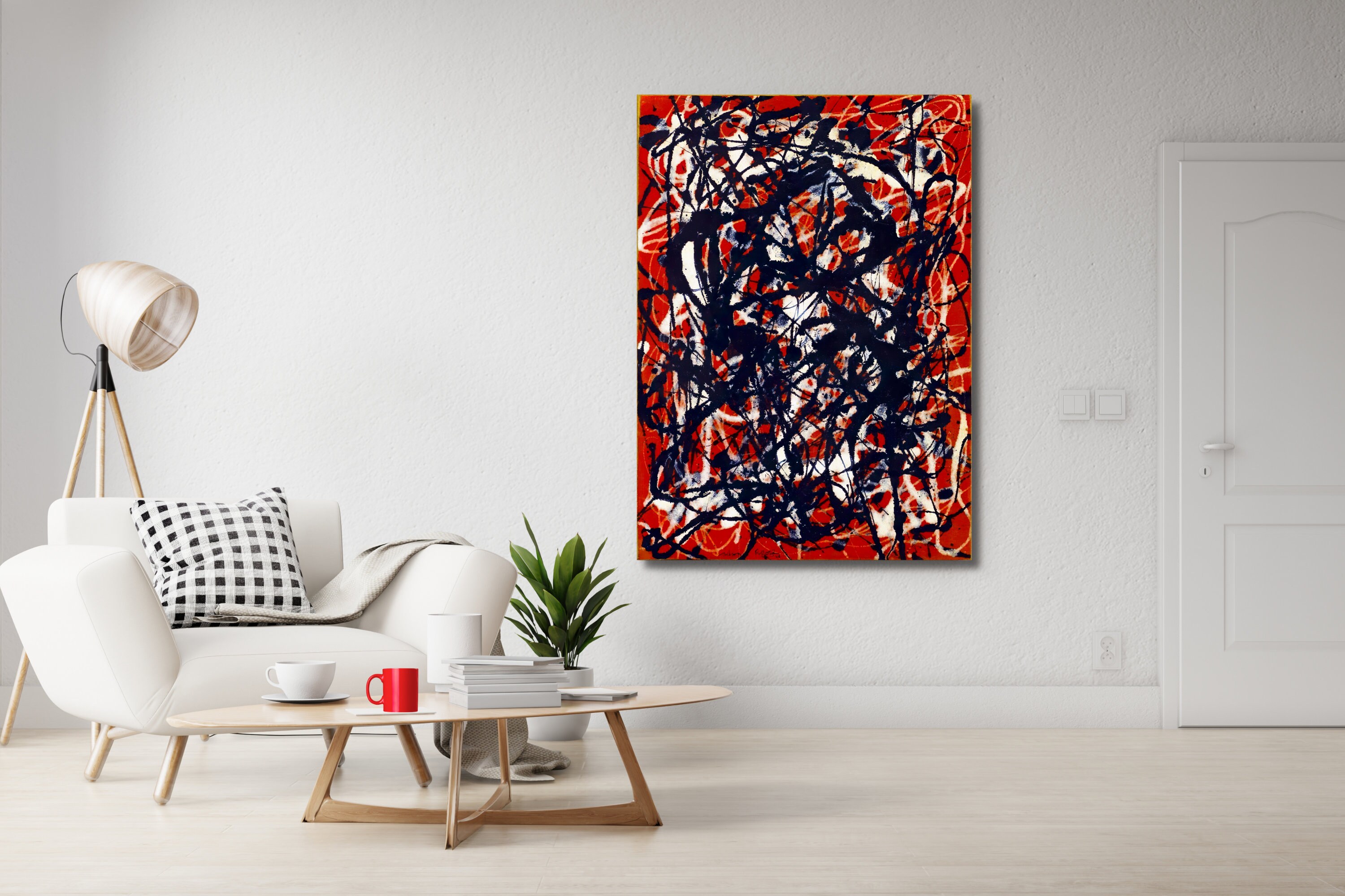 Pollock Red Drip Jackson Pollock Modern Wall Wall Art - Etsy