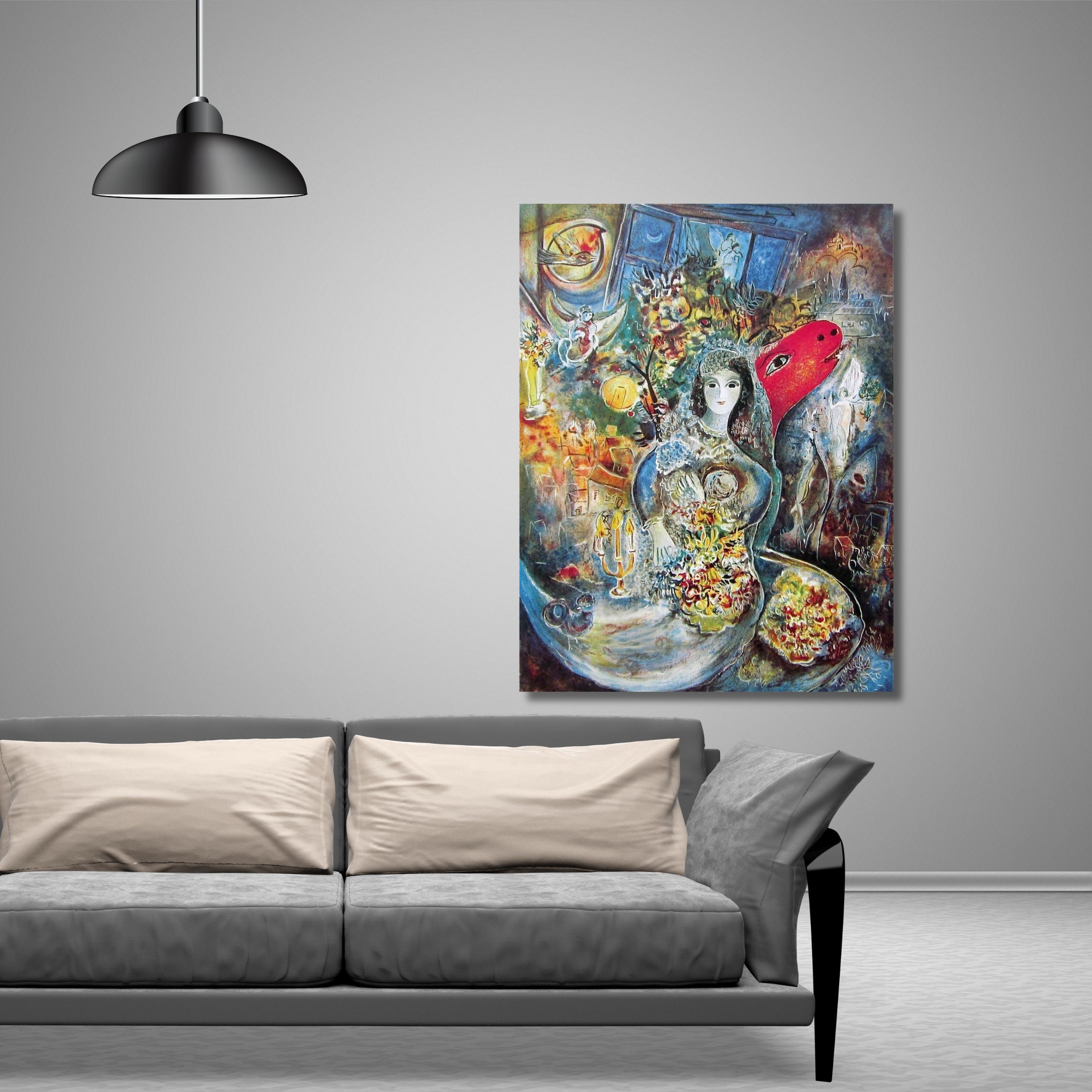 Marc Chagall Canvas Wall Art,marc Chagall Bella Drinks Art Print ...