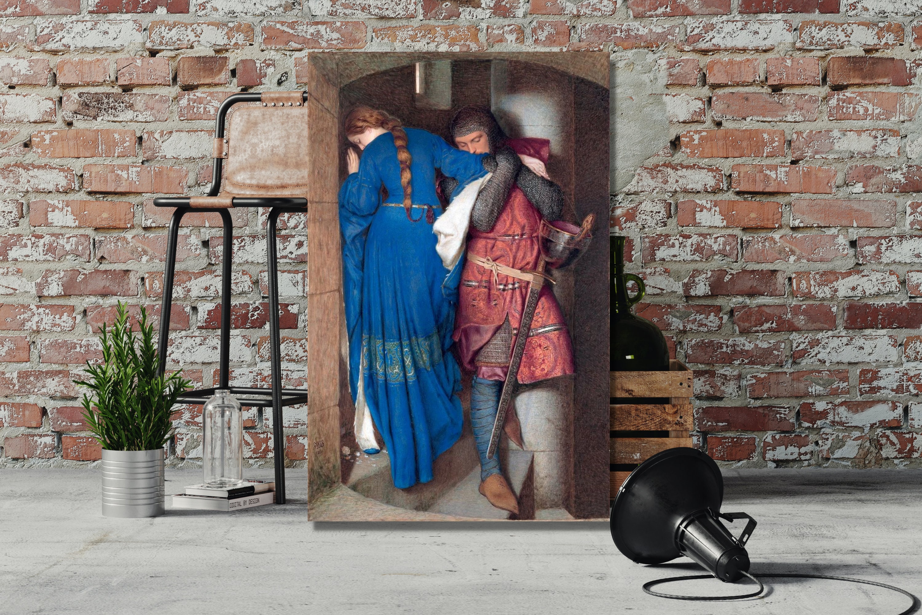The Meeting on the Turret Stairs by Frederic Burton, Canvas Wall Art ...