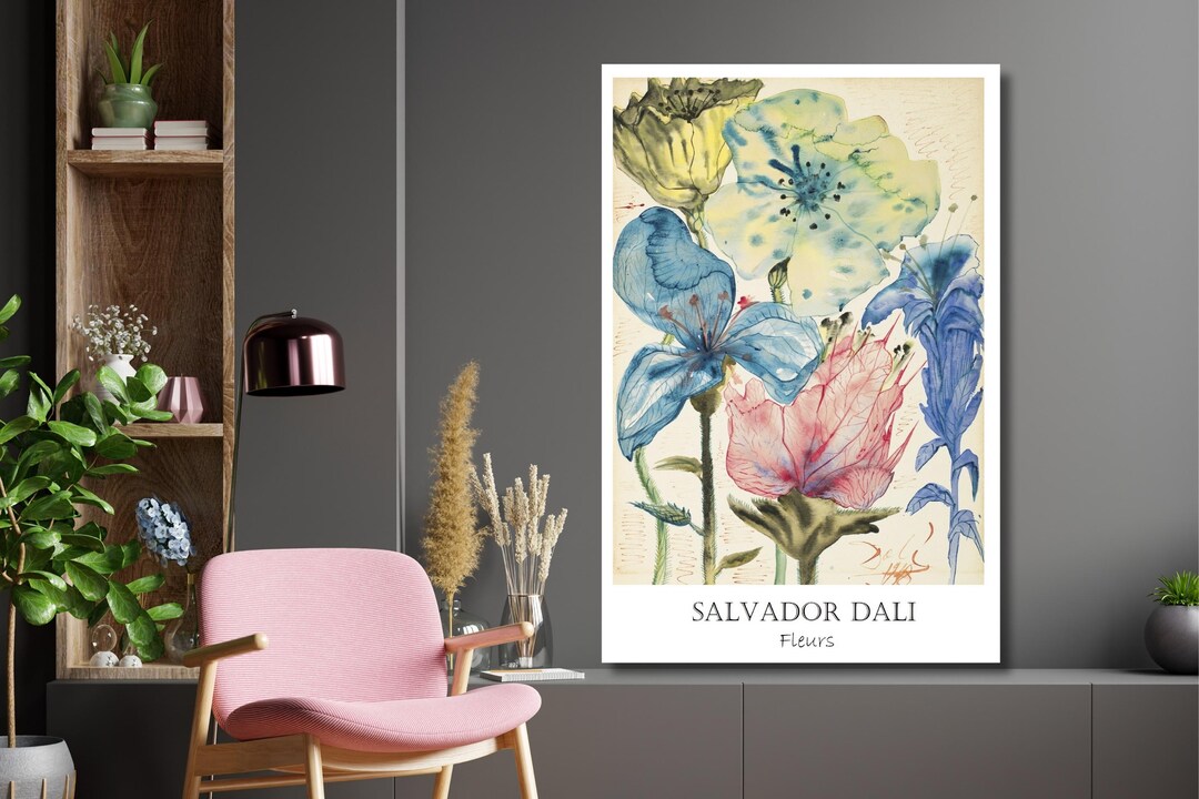 Salvador Dali Flowers, Salvador Dali Fleurs, Dali Painting, Famous Artwork, Home Decor Canvas ...