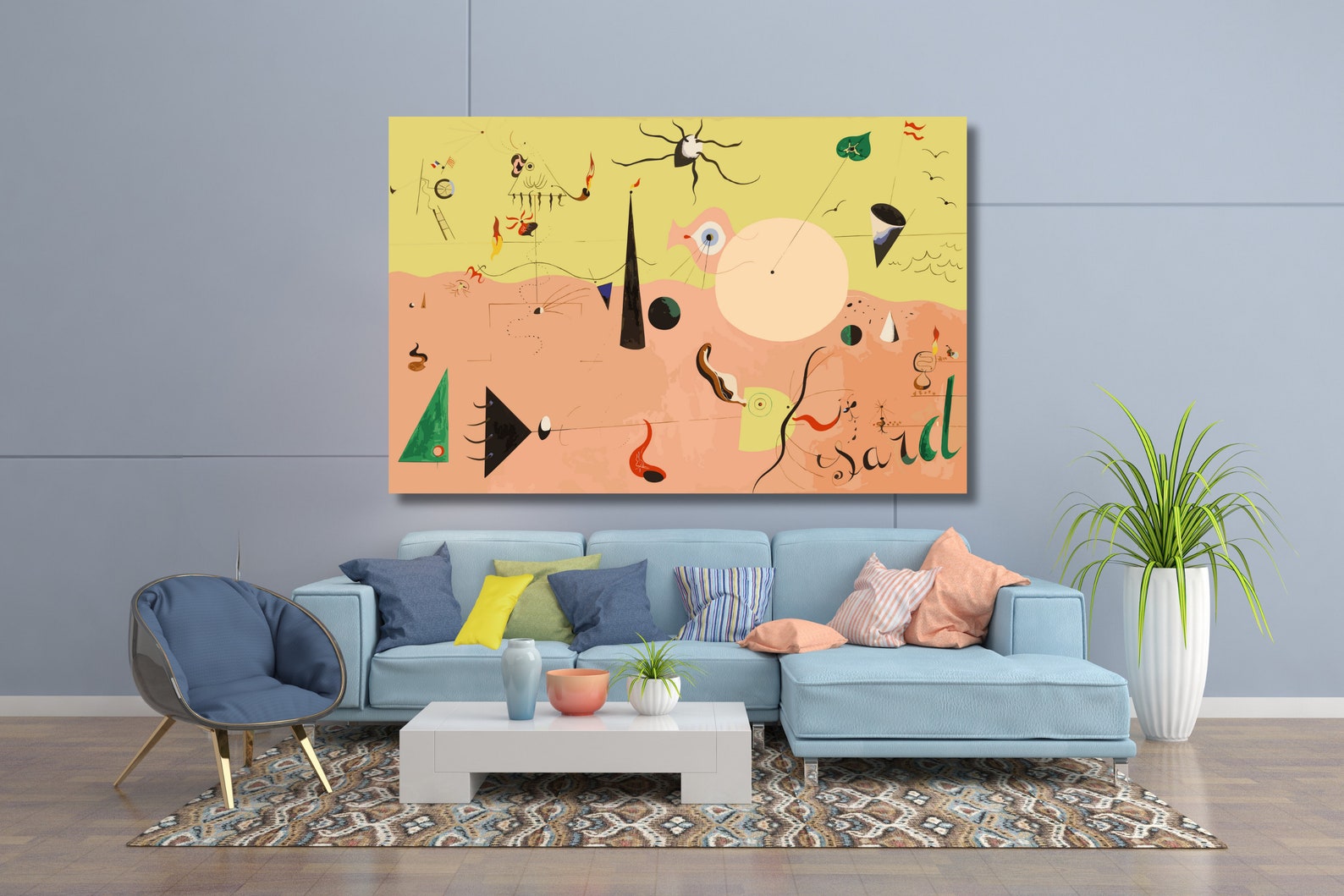 Joan Miro Catalan Landscape Canvas Print: Surrealist Modern Art - Etsy