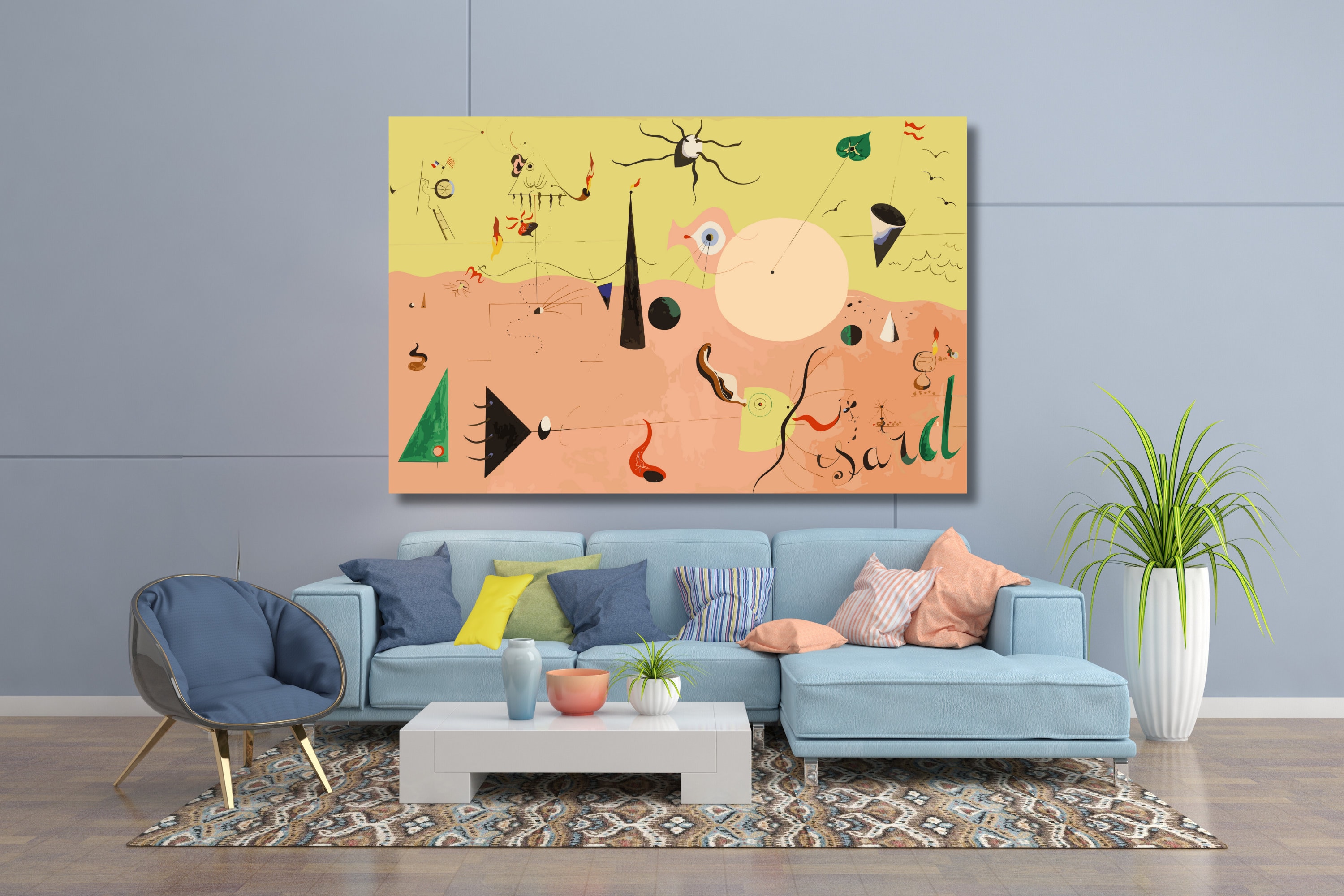 Joan Miro Catalan Landscape Canvas Print Surrealism Art - Etsy