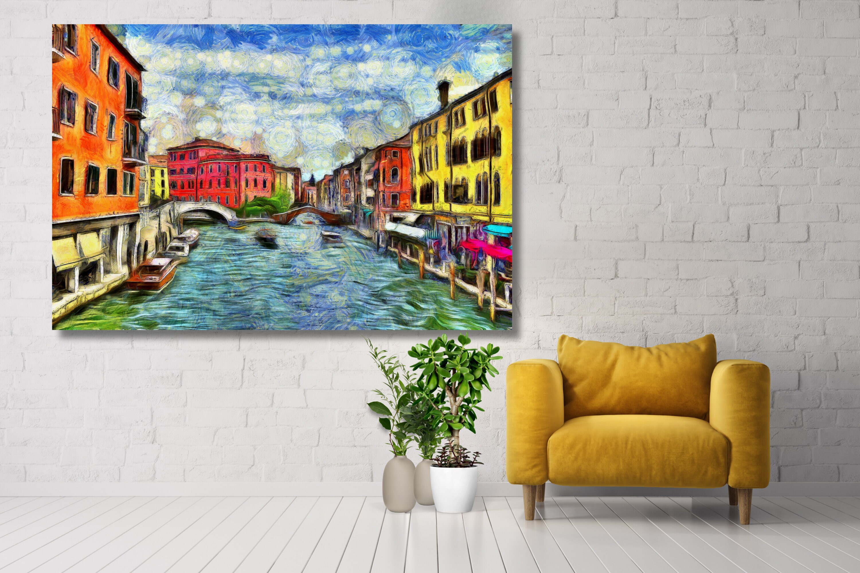 Venice Poster Venetian Canals Van Gogh Style Painting - Etsy