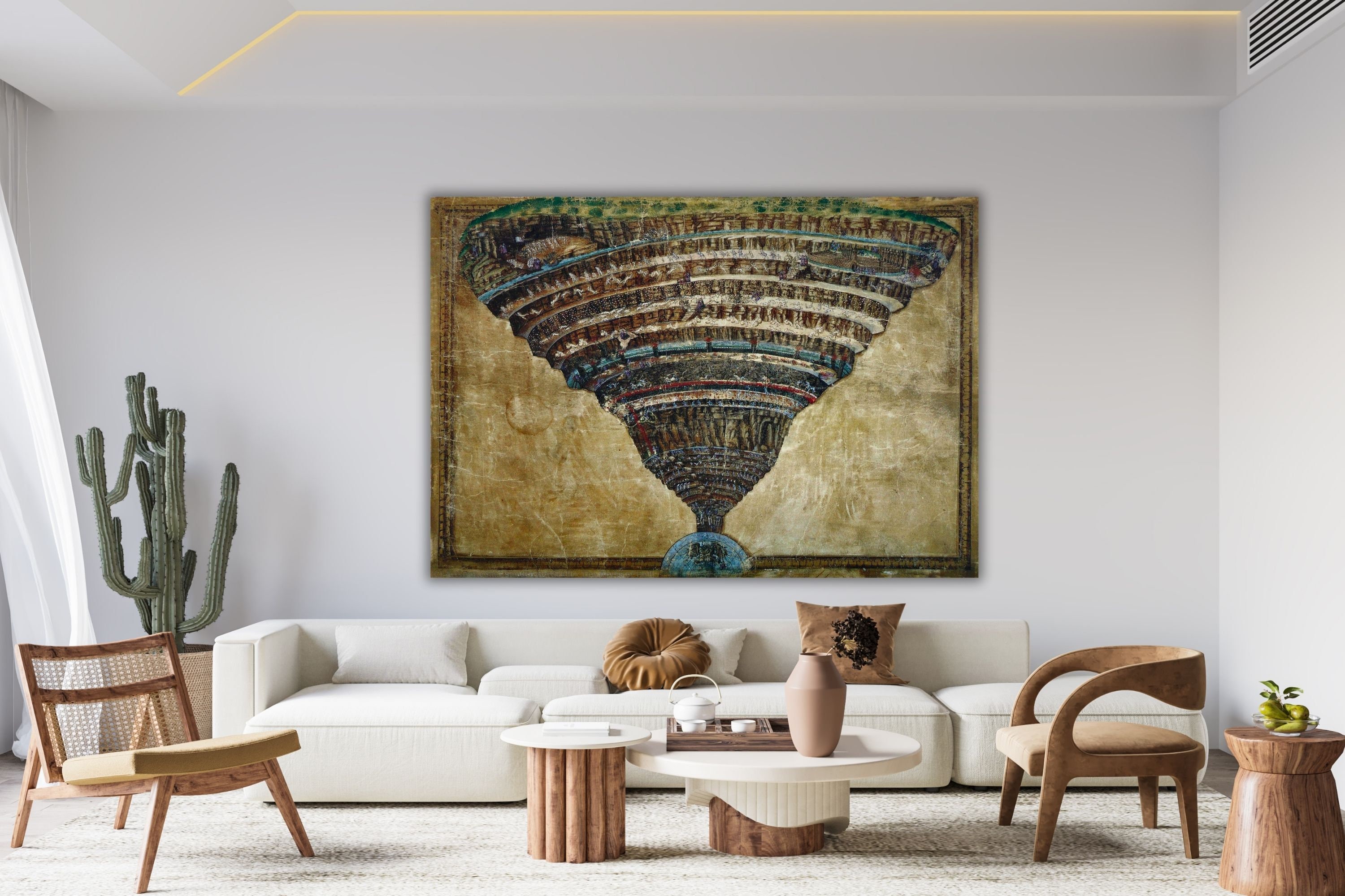 The Map of Hell Sandro Botticelli Dante the Divine Comedy Illustration ...