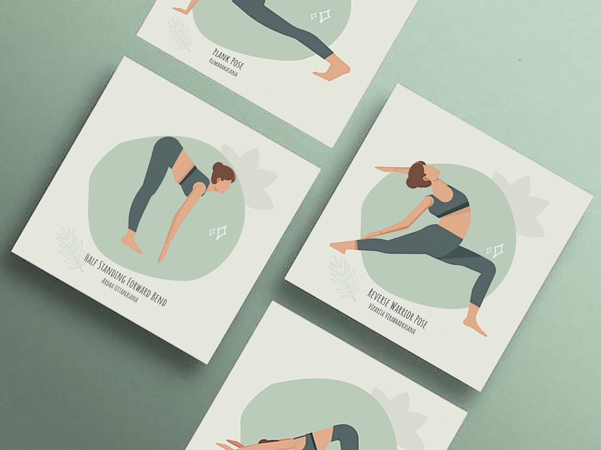 Set of 15 Yoga Pose Flashcards English & Sanskrit Printable/digital PDF ...