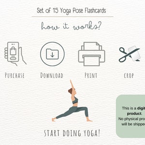 Set of 15 Yoga Pose Flashcards English & Sanskrit Printable/digital PDF ...